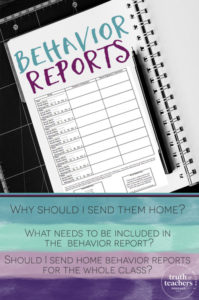 Truth For Teachers - Daily/Weekly Behavior Reports
